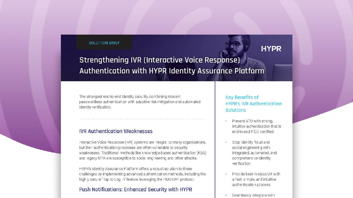 Securing IVR Solution Brief | HYPR